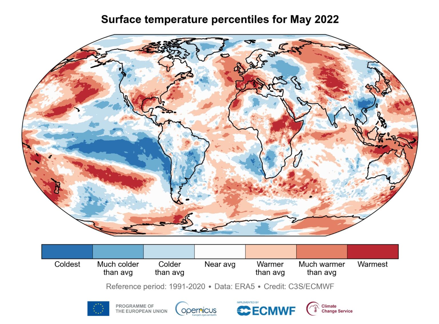 Mappa temperature record e Copernicus Climate Change Service
